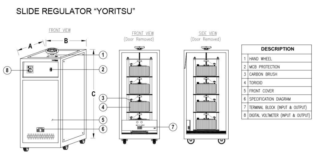 Yoritsu Slide Regulator 3-Phasa - Aneka Travo - Toko Listrik Jual Trafo ...